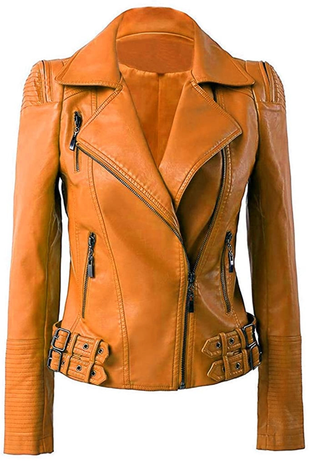 Alice Brown Leather Biker Jacket – Red Bear Jacket